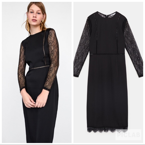 Zara | Dresses | Nwt Zara Contrasting Lace Dress | Poshmark